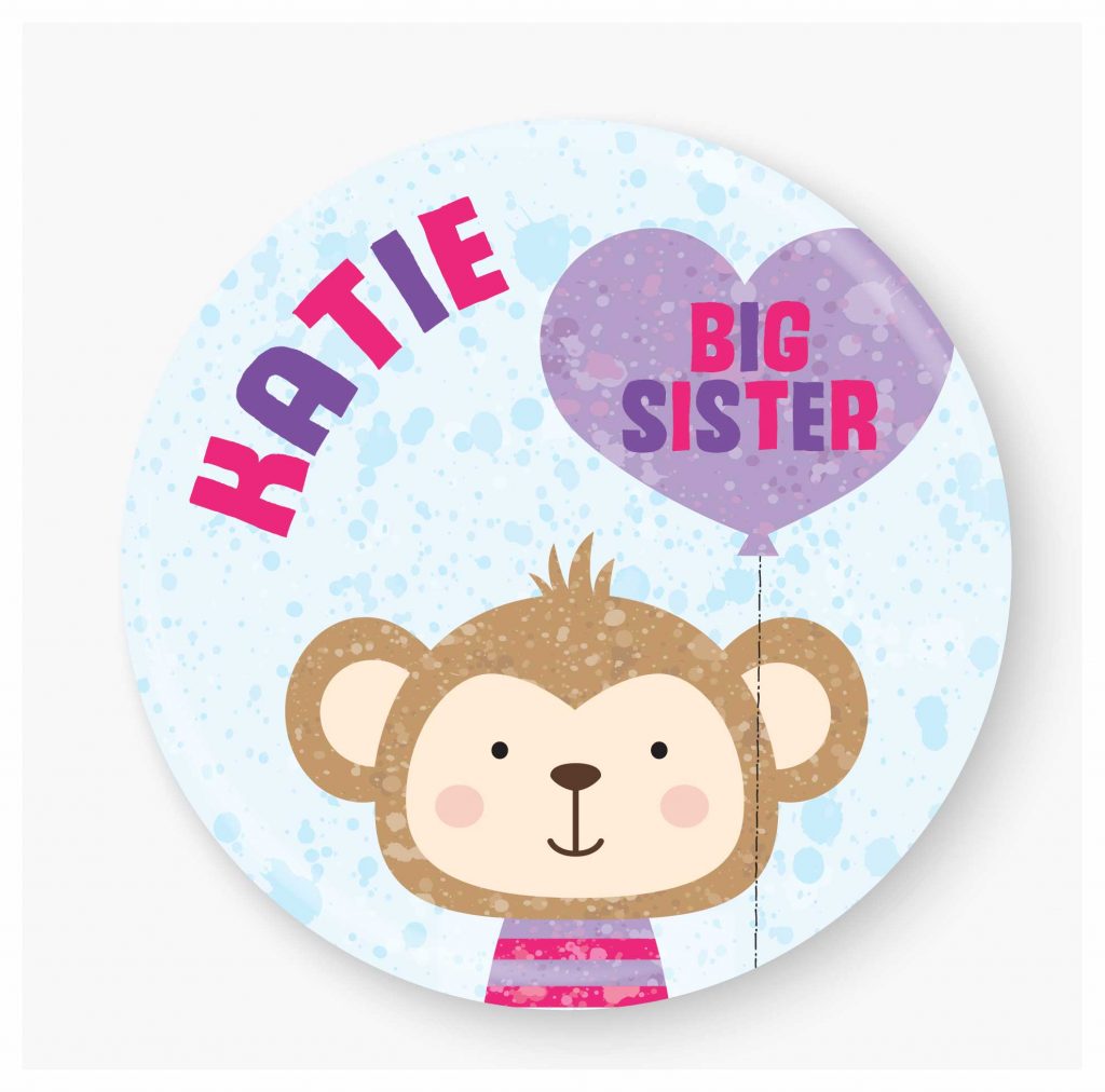 Personalised Big Sister Badge - Creative Handmade Cards